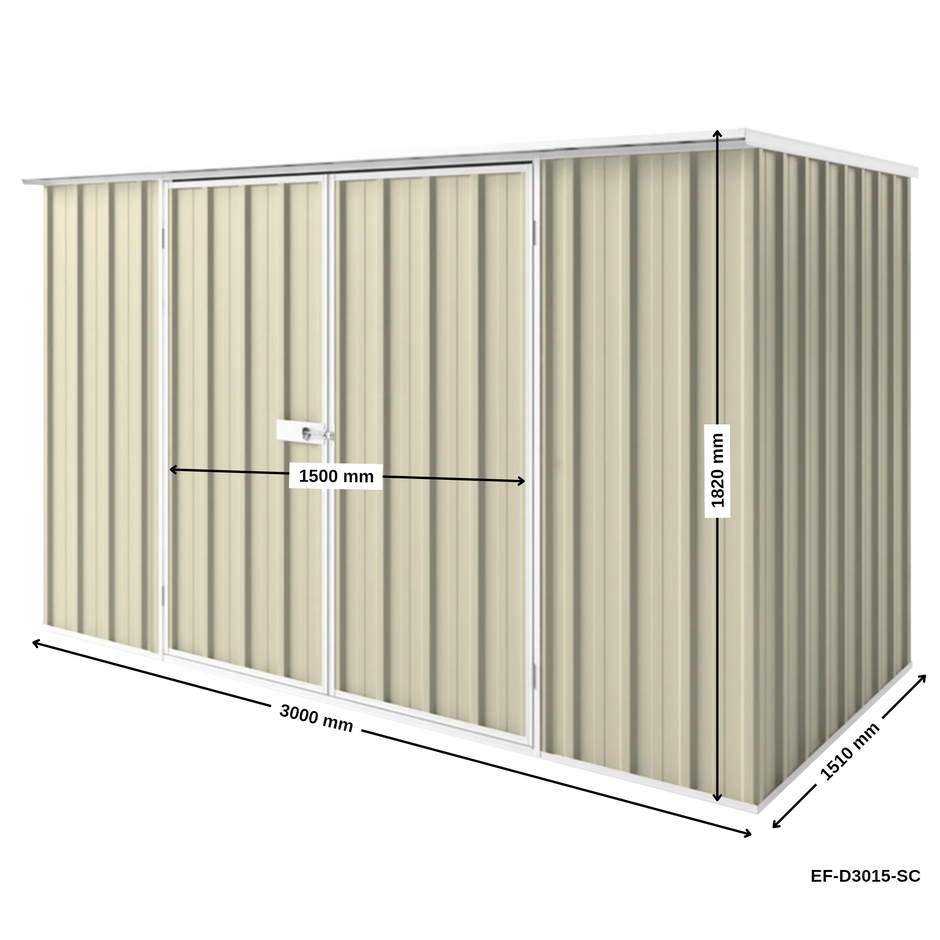 EasyShed | Flat Roof Garden Shed 3m (w) x 1.5m (d) - Classic