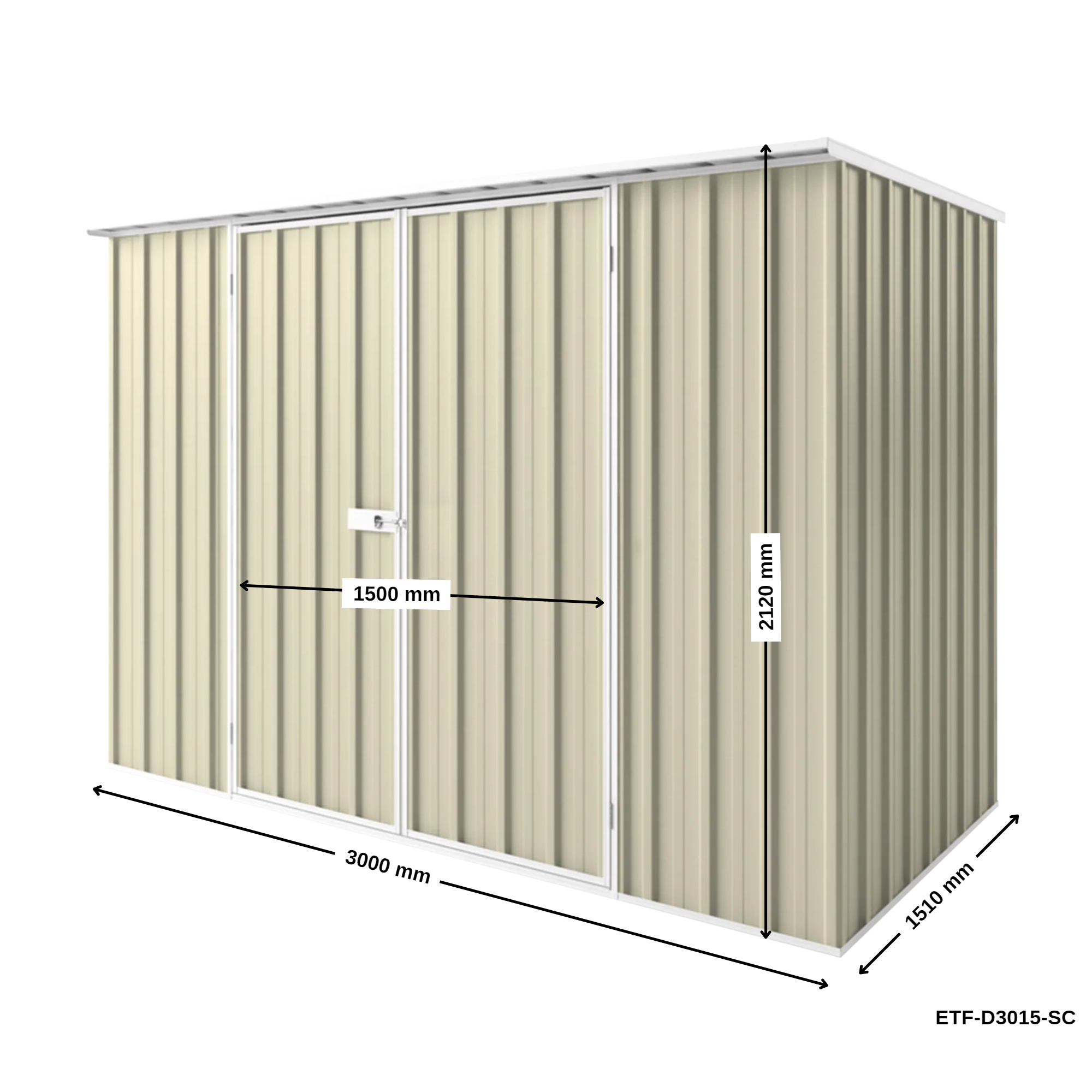 EasyShed | Flat Roof Garden Shed 3m (w) x 1.5m (d) - Classic